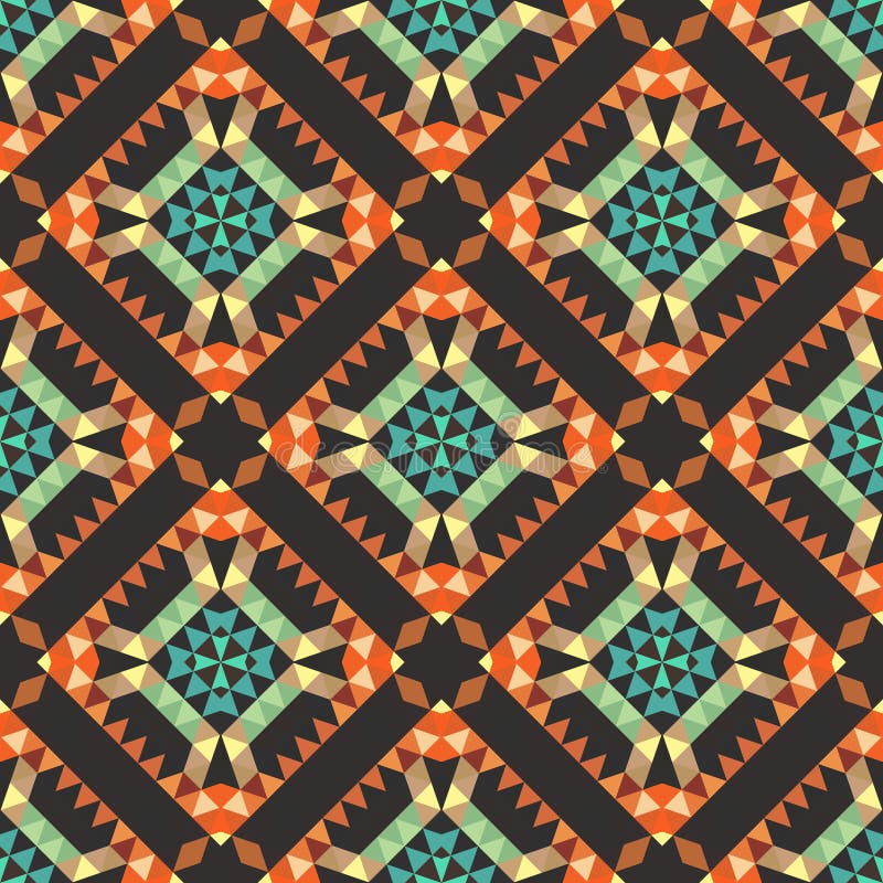 Abstract Seamless Pattern with Texture of Triangles. Strict Geometric ...
