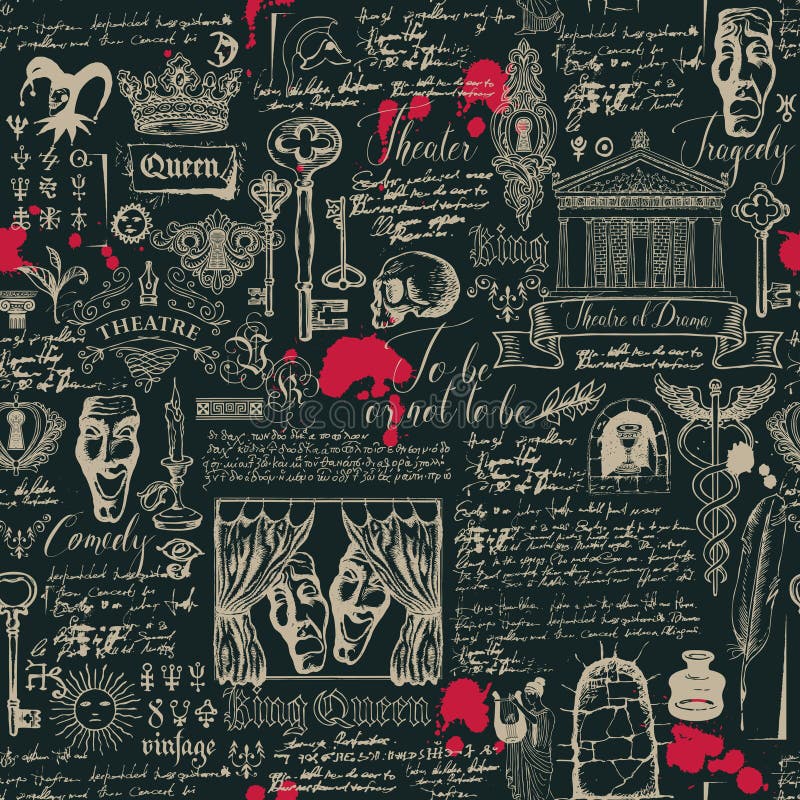 Abstract Seamless Pattern on the Theme of Theatre Stock Vector ...