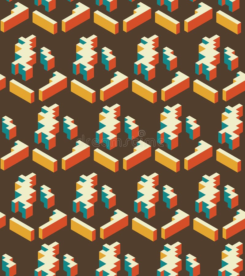 Abstract Seamless Pattern with Three-dimensional Geometric Shapes ...