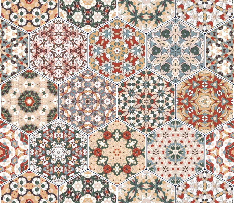 Abstract Seamless Pattern Tiles Stock Vector - Illustration of brown ...