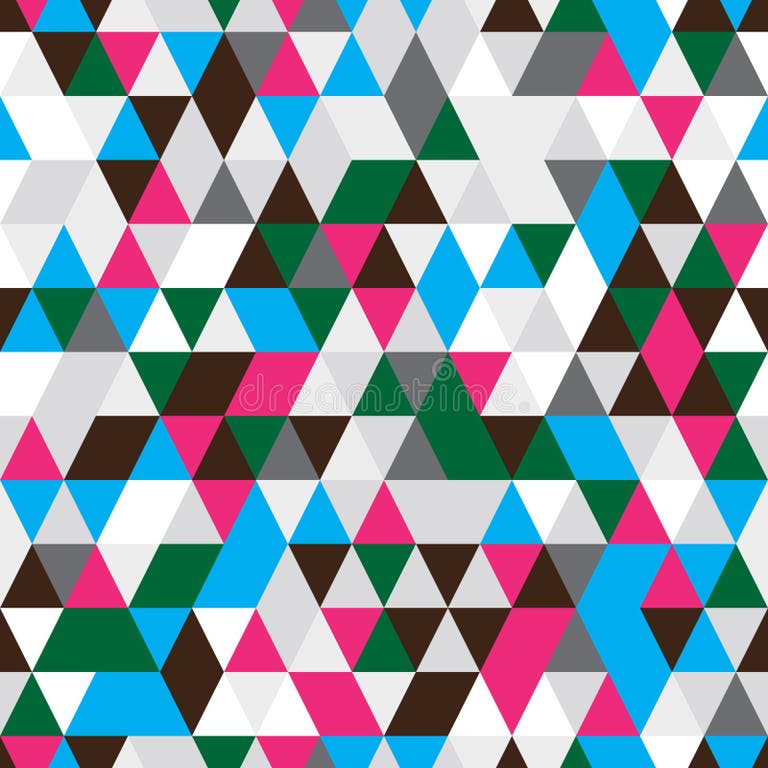 Abstract Seamless Pattern of Triangles. Contrasting Colors Stock Vector ...