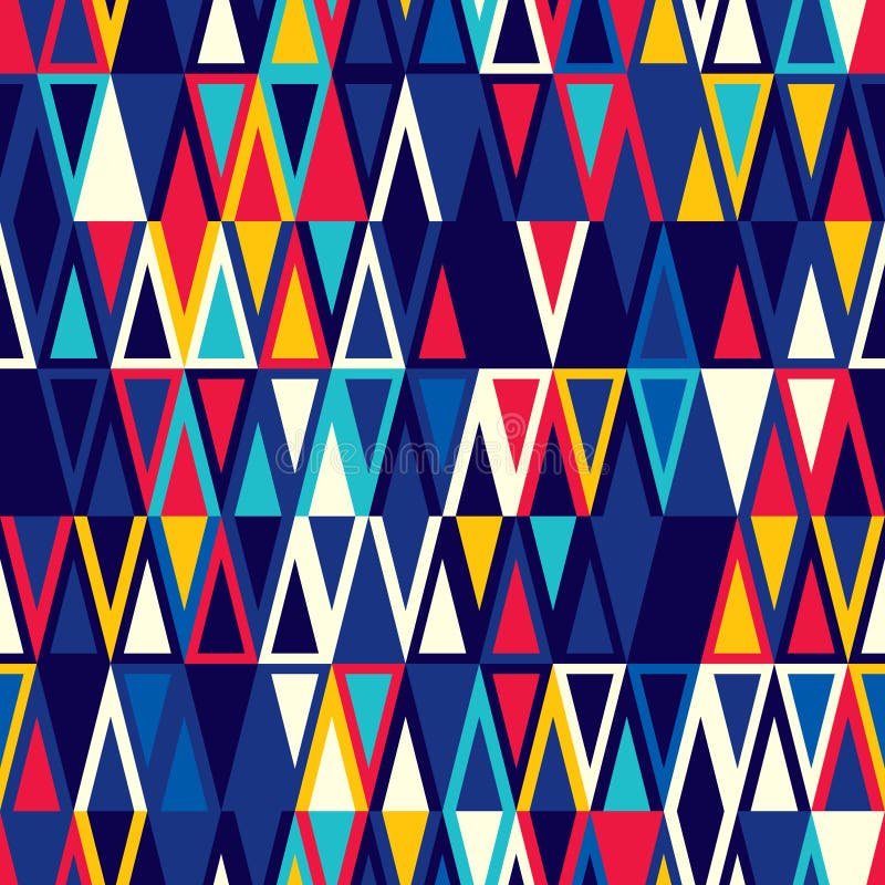 Abstract Seamless Pattern of Triangles. the Original Building of ...