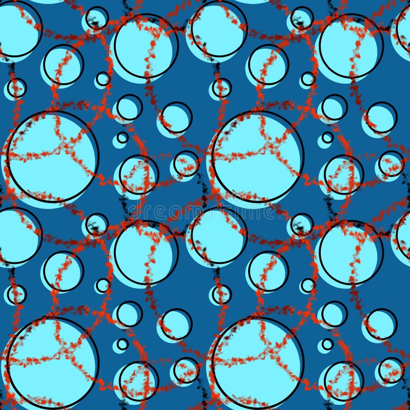 Abstract Seamless Pattern with Turquoise Different Balls on Azure ...
