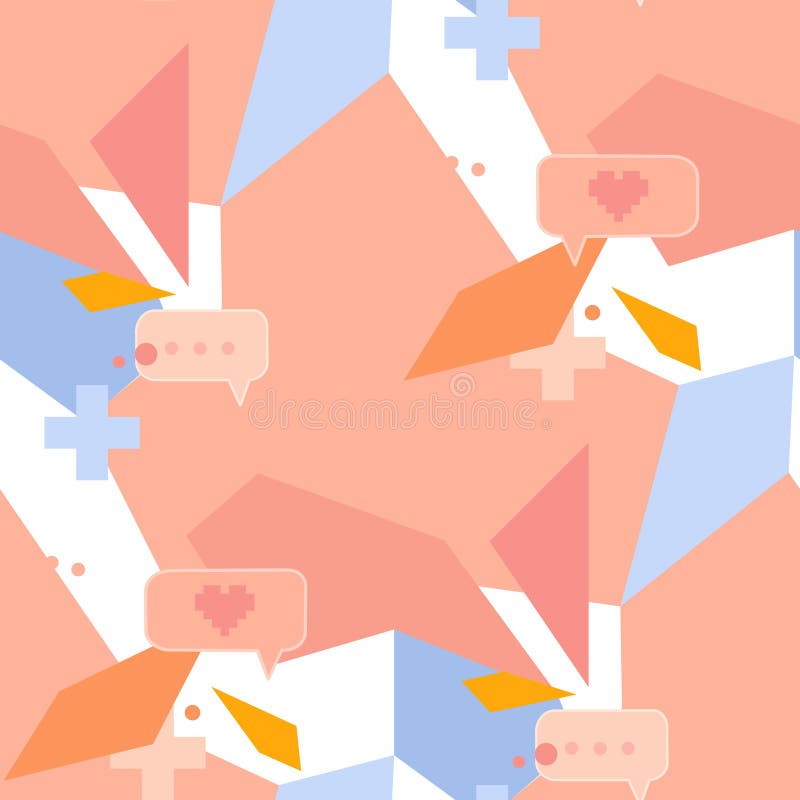 Abstract Seamless Pattern of Various Colorful Angled Geometric Shapes ...