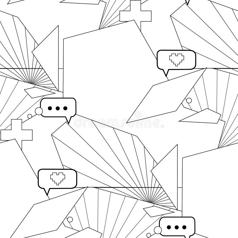 Abstract Seamless Pattern of Various Graphic Angled Geometric Shapes ...