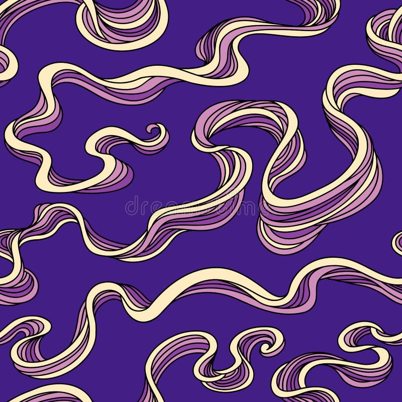 Abstract Seamless Pattern. Vector Illustration with Sea Stream. Linear ...