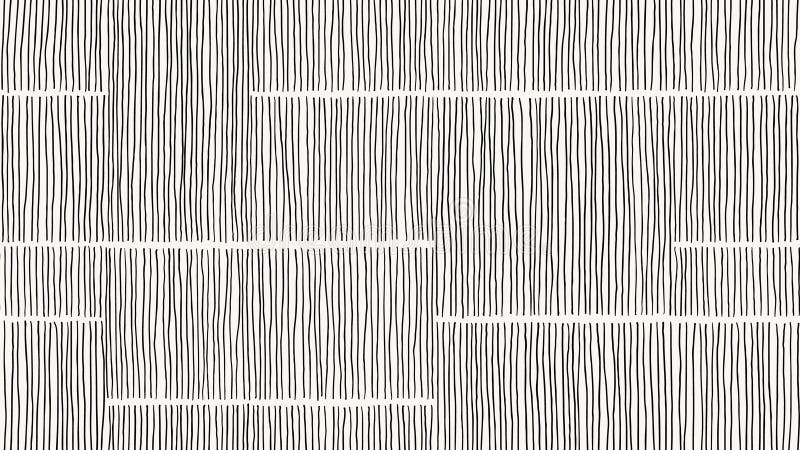 Abstract Seamless Pattern, Vertical Line Art Ink Drawing in Black Stock ...