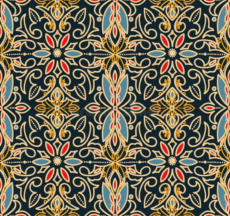 Abstract Seamless Pattern in Victorian Style Stock Vector ...