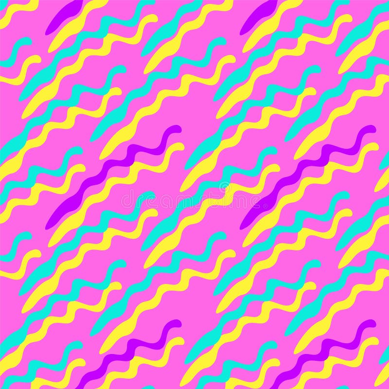 Abstract Seamless Pattern with Wave Repeat Shapes Stock Vector ...