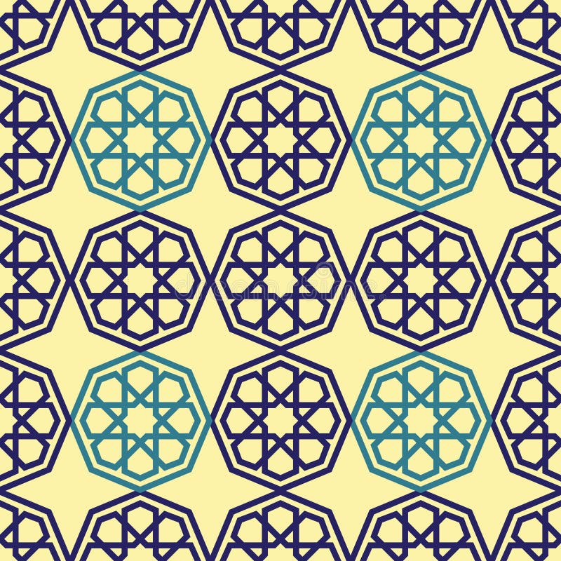 Abstract Seamless Patterns in Islamic Style. Stock Illustration ...
