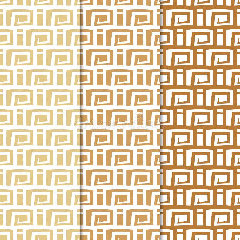 Abstract Seamless Patterns. Orange and White Backgrounds for Textile ...