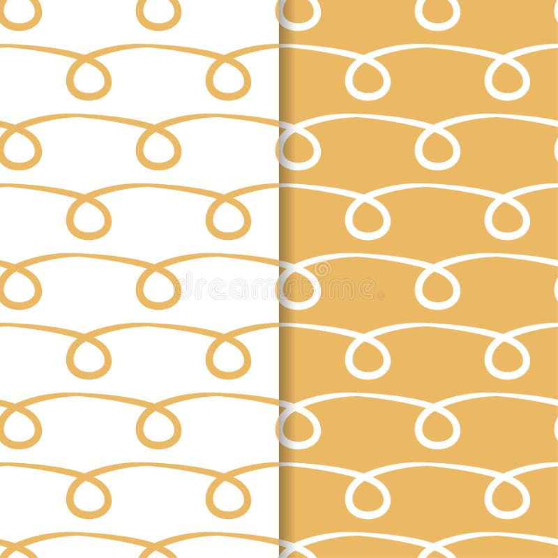 Abstract Seamless Patterns. Orange and White Backgrounds for Textile ...