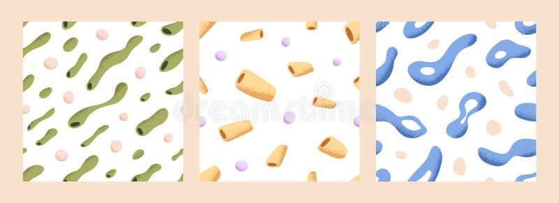 Abstract Seamless Patterns Set. Repeating Print, Endless Backgrounds ...