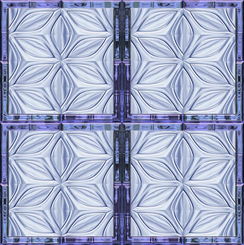 Abstract Seamless Relief Pattern with Stylized Glass Flowers Resembling ...