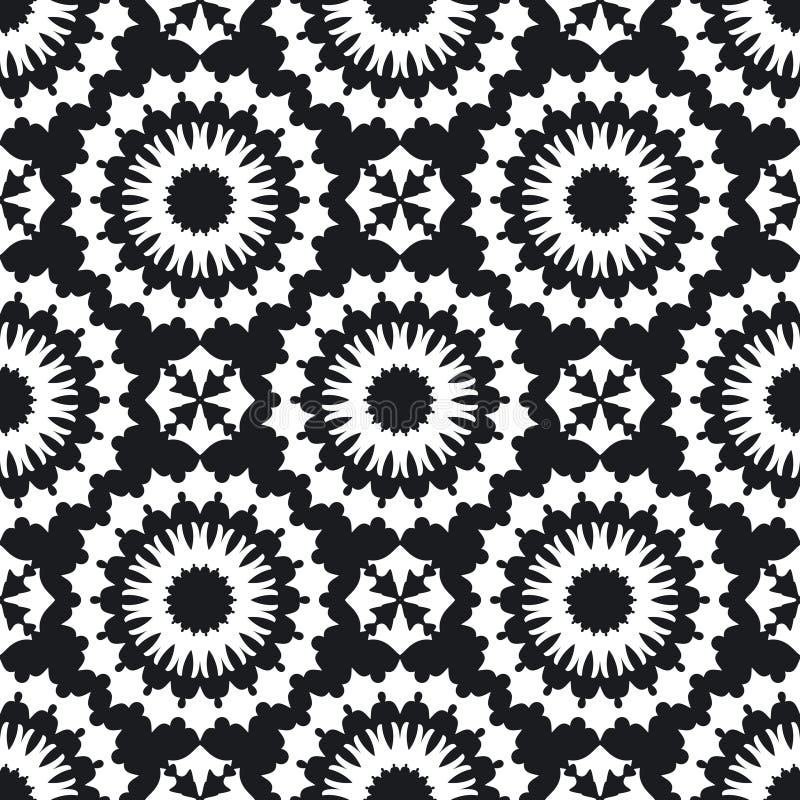 Black Geometric Seamless Pattern in White Background Stock Vector ...