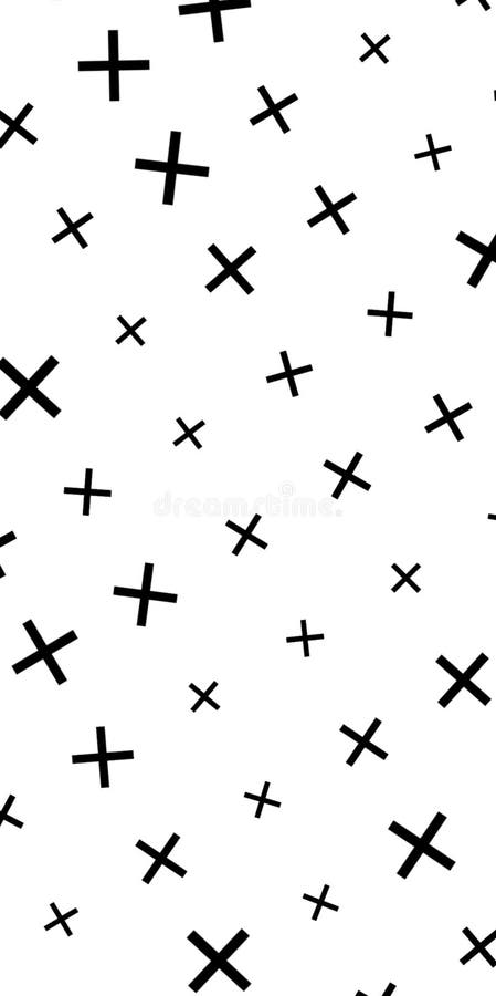 Abstract Seamless Repeat Pattern with Cross Shapes in Black and White ...