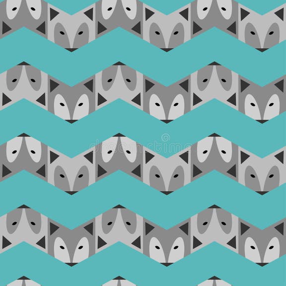 Abstract Seamless Retro Volf Grey Pattern in Line Stock Illustration ...