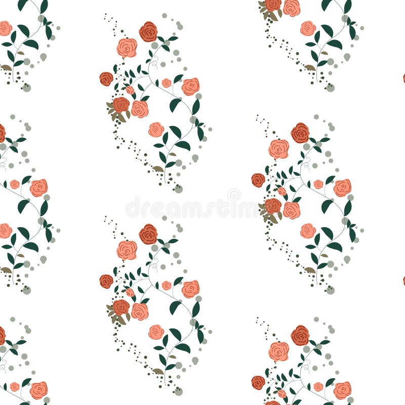 Abstract Seamless Rose Floral Pattern on Transparent Background Stock ...