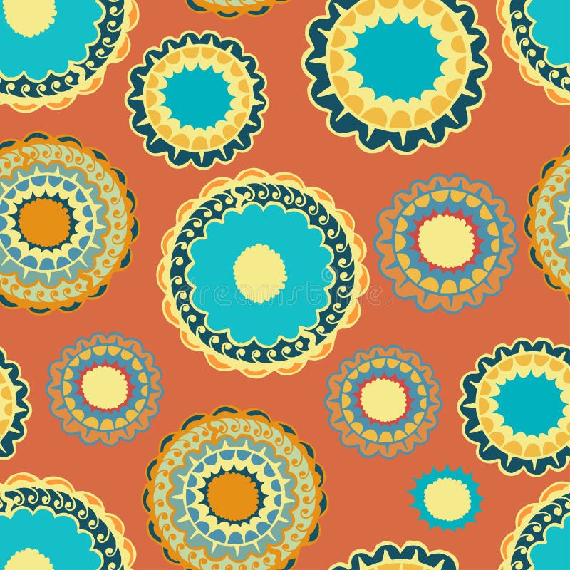 Abstract Seamless with Round Gold Pattern Stock Illustration ...