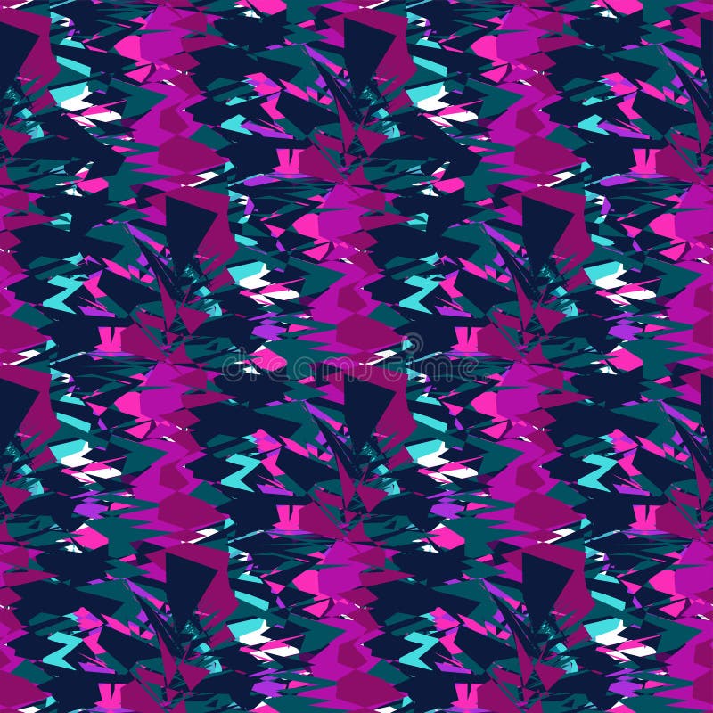 Abstract Seamless Spiky Angled Pattern in Dramatic Color Palette. Stock ...