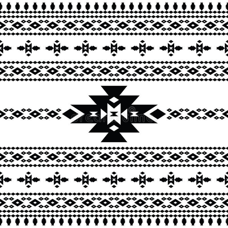 Abstract Seamless Tribal Pattern with Native American Motive in Black ...