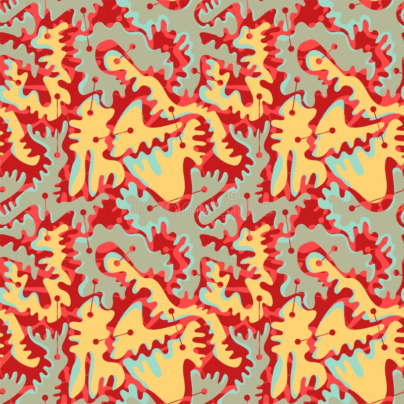 Abstract Seamless Unique Pattern with Wave Shapes and Line, Dots for ...