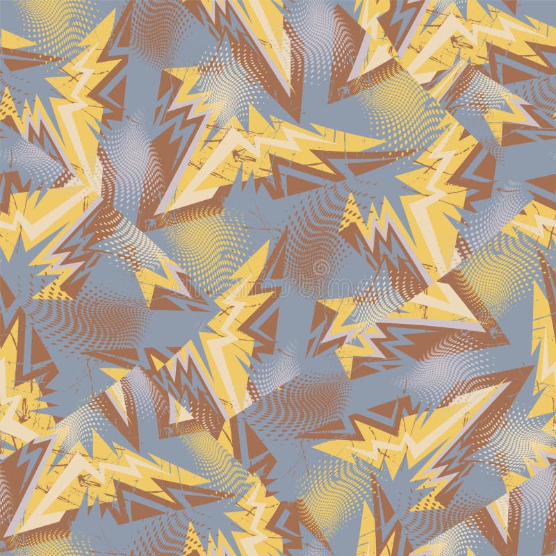 Seamless Urban Pattern with Wave Shapes with Dots and Lines Stock ...