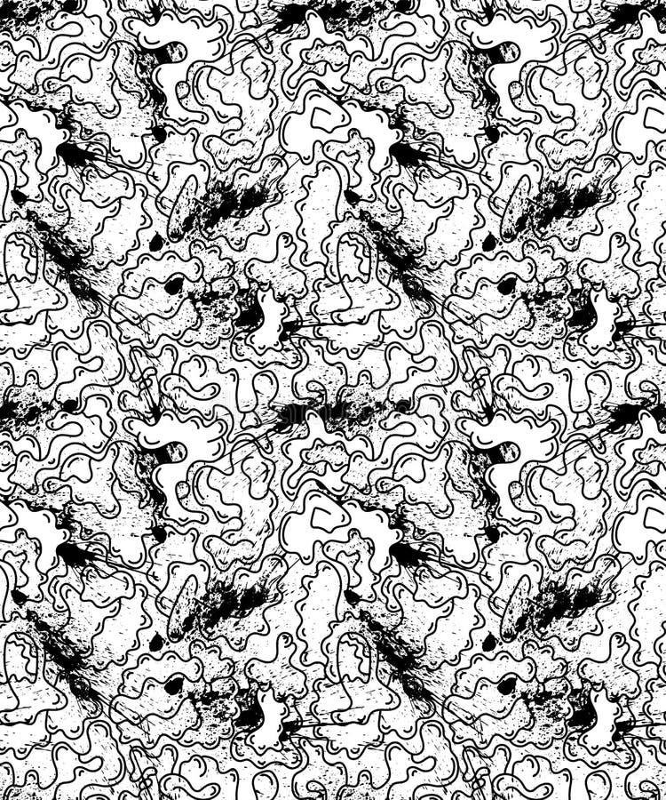 Abstract Seamless Urban Pattern with Wave Hand Draw Lines Stock Vector ...