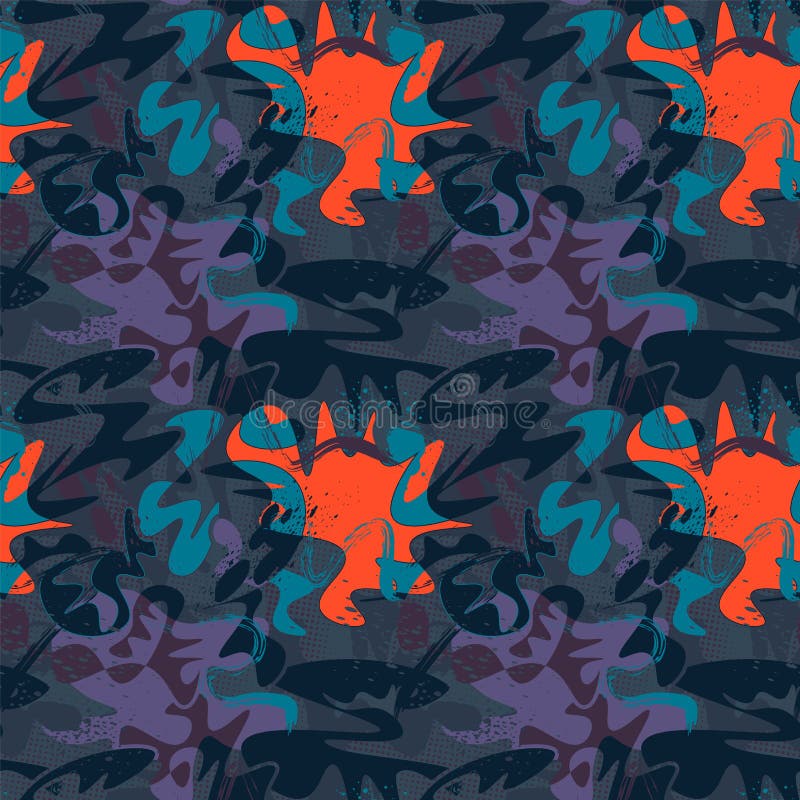 Abstract Seamless Urban Pattern with Wave Shapes Stock Vector ...