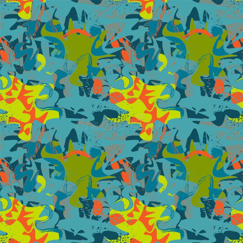 Seamless Urban Pattern with Wave Shapes with Dots and Lines Stock ...
