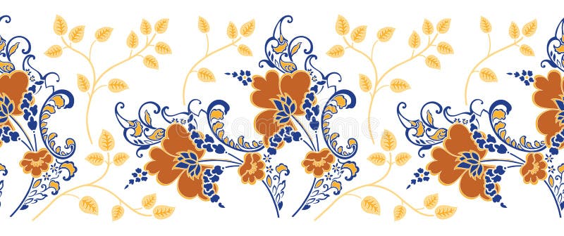 Abstract Seamless Vector Flower Border Stock Vector - Illustration of ...