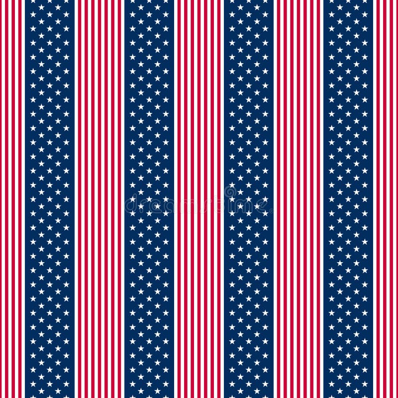 Abstract Seamless Vector Pattern with Red Stripes and White Five ...