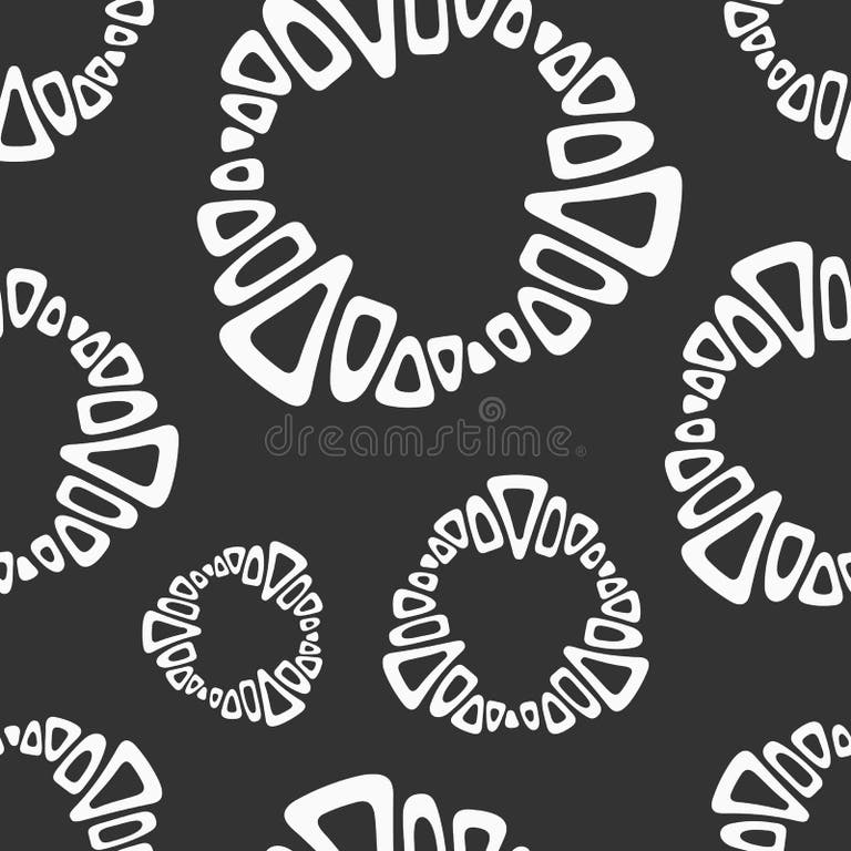 Abstract Seamless Vector Pattern with Round Geometric Shapes, Symbols ...