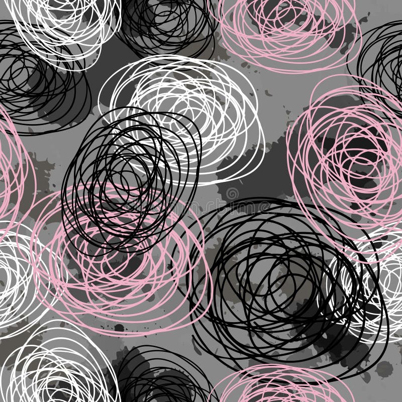 Beautiful Seamless Blotches Pattern Blots Doodle Stock Vector ...