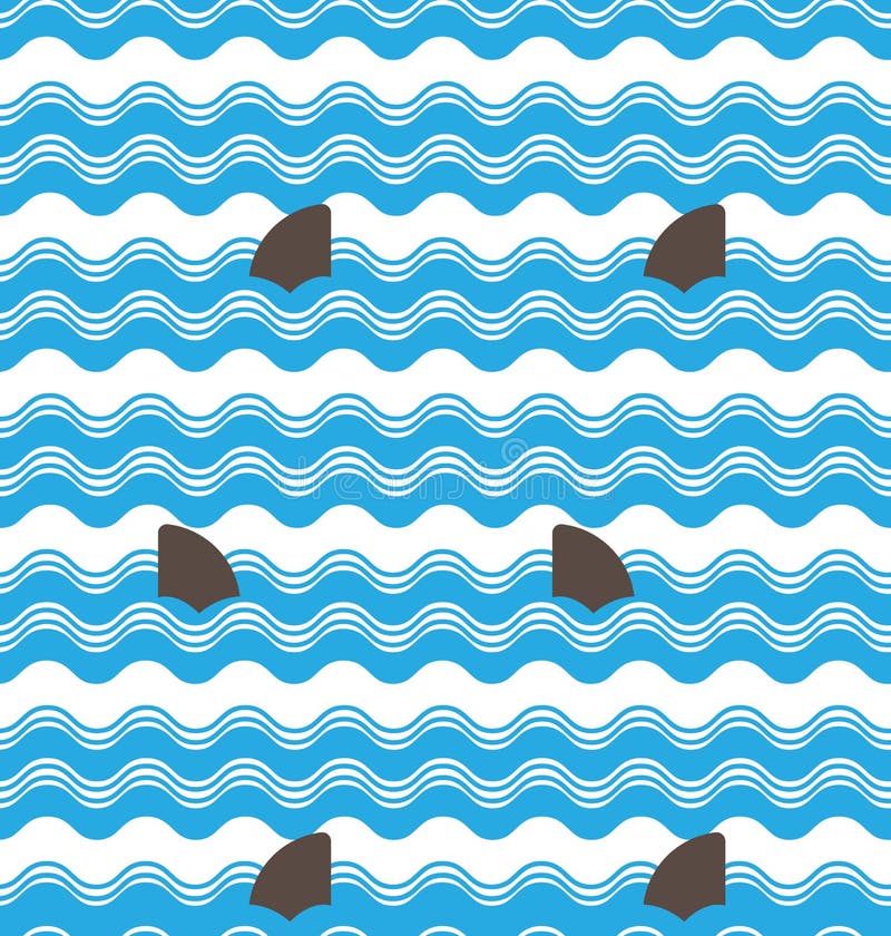 Abstract Seamless Wave Stripes Patterns with Shark Fin,Repeating ...