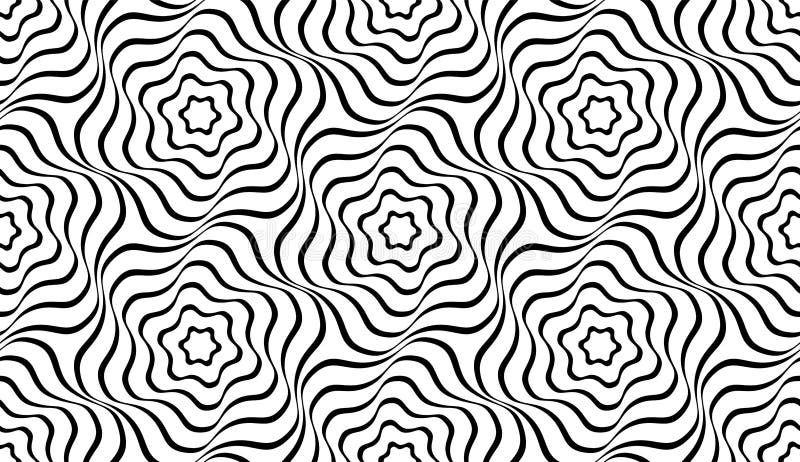 Abstract Seamless Wavy Lines Pattern. Black and White Texture Stock ...