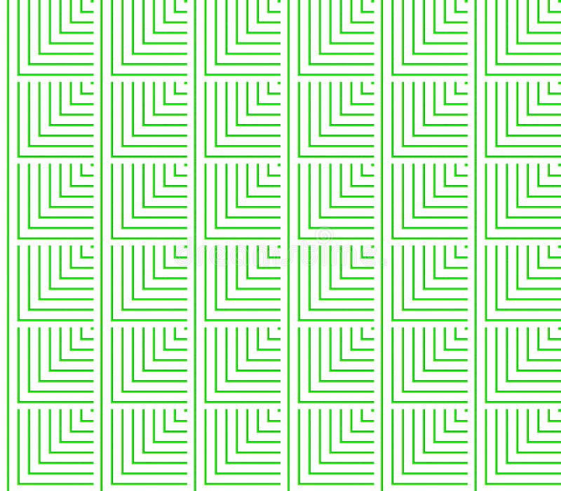 Abstract Seamless White and Green Lines and Squares and Cubes are Laid ...