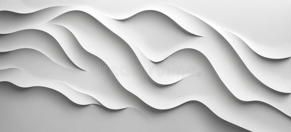 Abstract Seamless White Wavy Three-dimensional Wall Surface Background ...