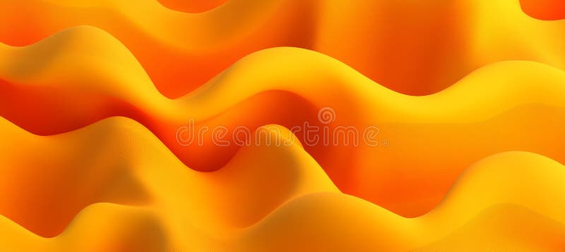 Abstract Seamless Yellow Gradient Wavy Background, 3D Low Profile ...