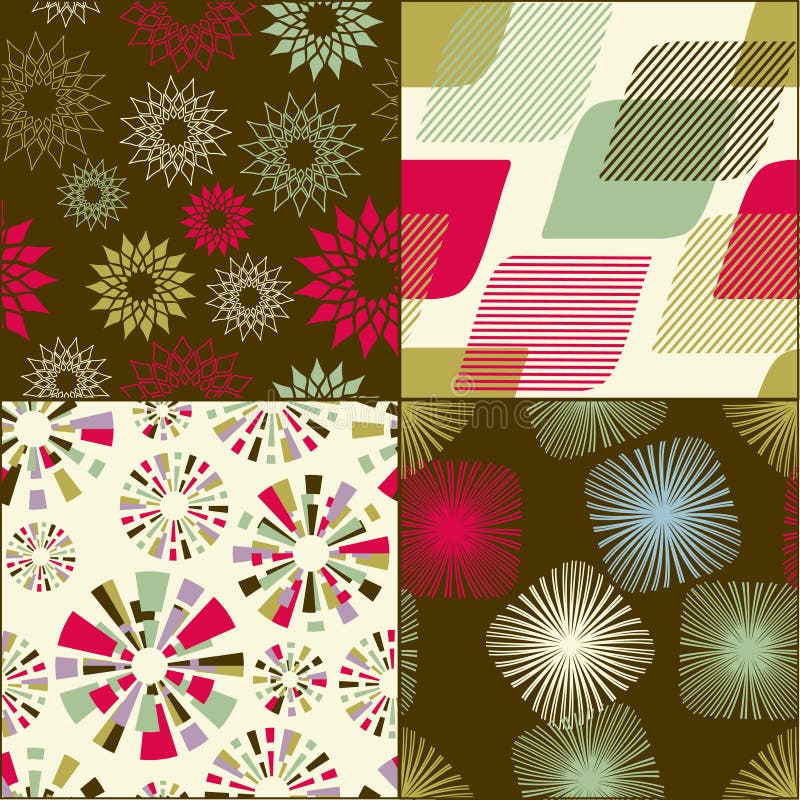Abstract Seamlesss Pattern Set Stock Vector - Illustration of abstract ...