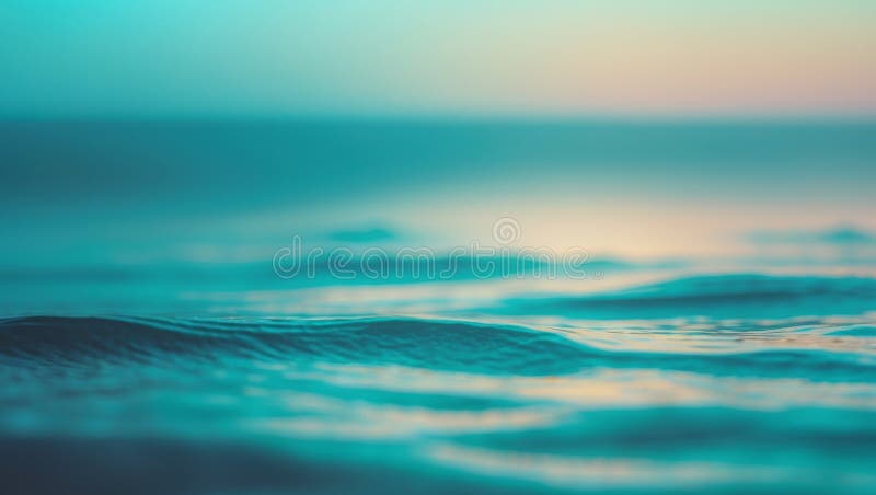 Abstract Seascape Background with Calm Water and Ambient Glow in Blue ...