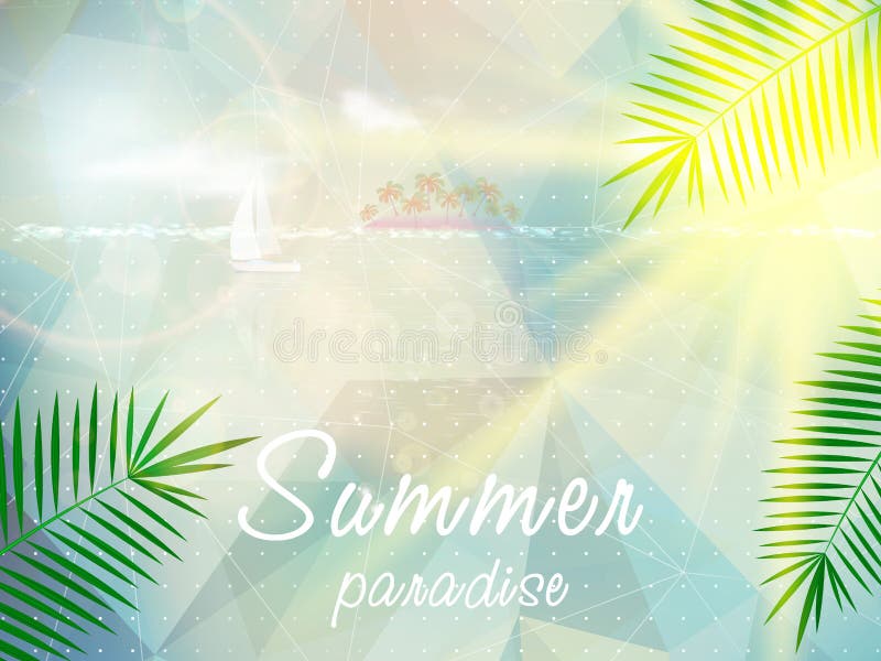 Abstract Seaside View Poster Template Stock Vector - Illustration of ...