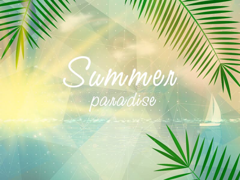 Abstract Seaside View Poster Template Stock Vector - Illustration of ...