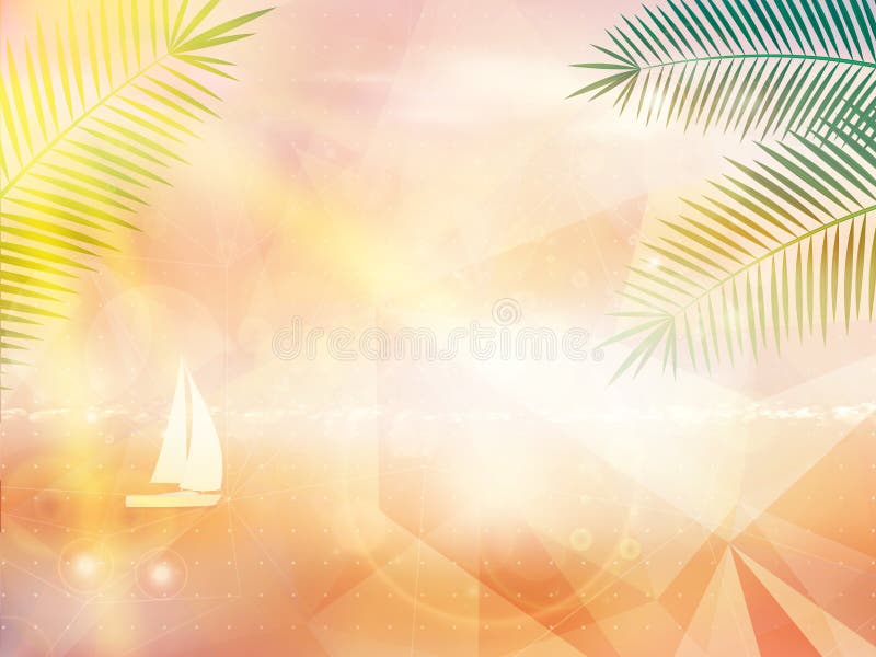 Abstract Seaside View Poster Template Stock Vector - Illustration of ...