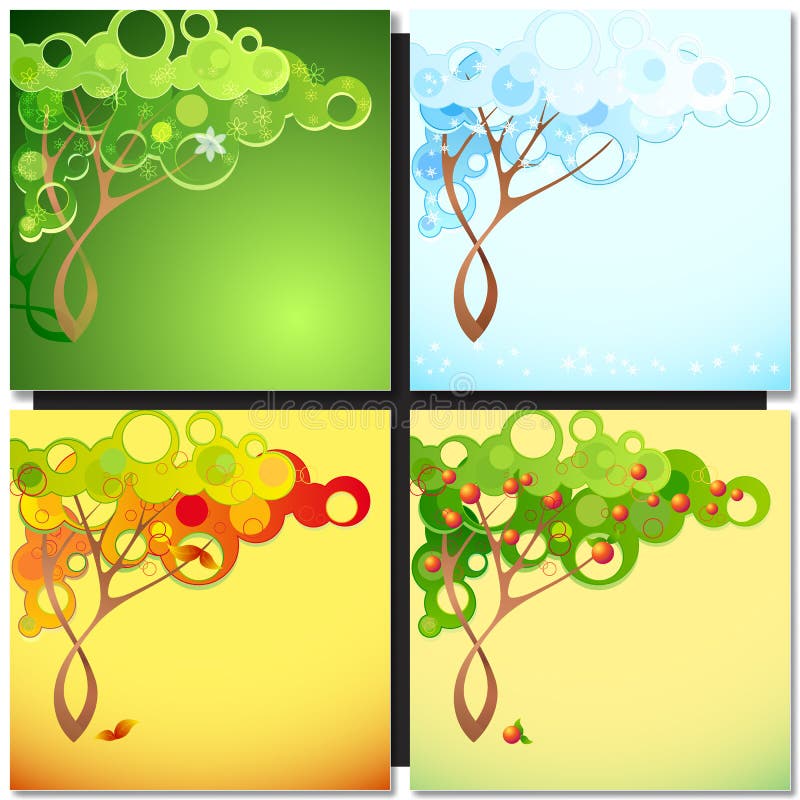 Abstract season tree stock vector. Illustration of symbol - 58506706