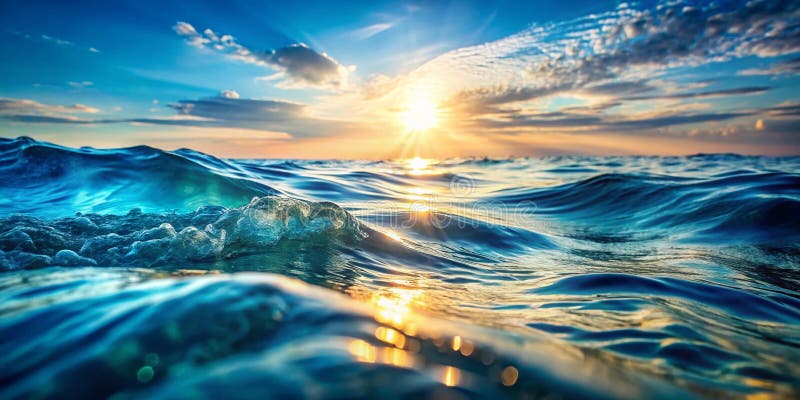 Abstract Seawater Flow with Light Exposure Stock Illustration ...