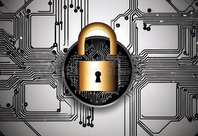 Abstract Secure Technology Background: Lock and Security System Stock ...