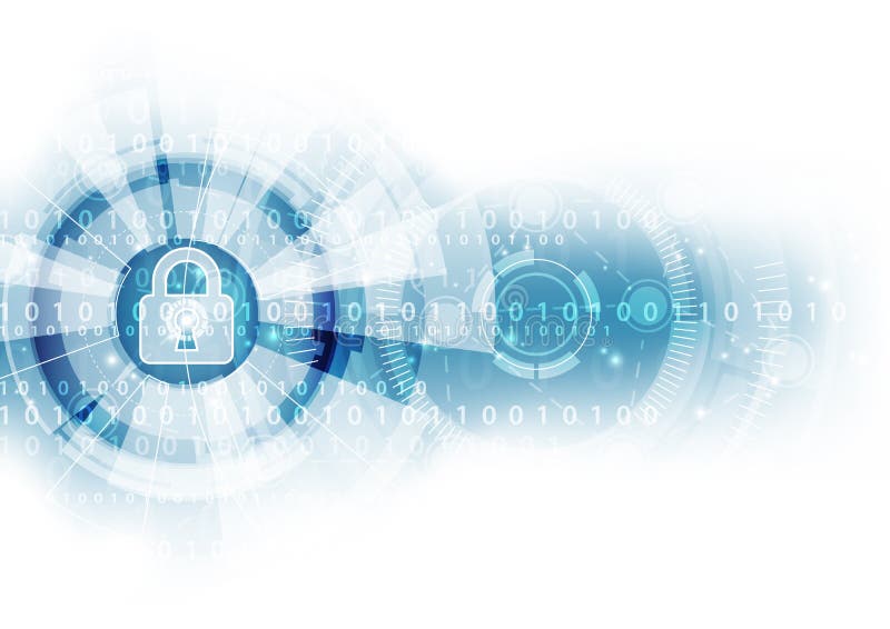 Abstract Technology Security on Global Network Background, Vector ...
