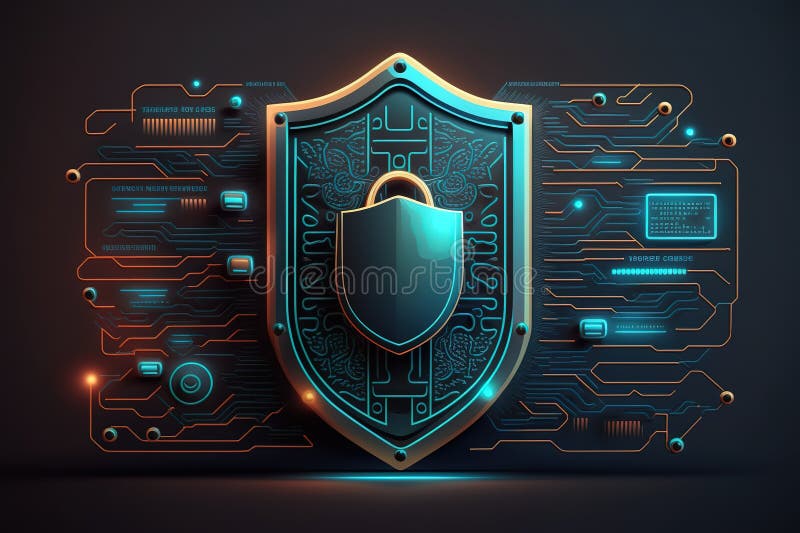 Abstract Security Digital Technology Background. Protection Mechanism ...