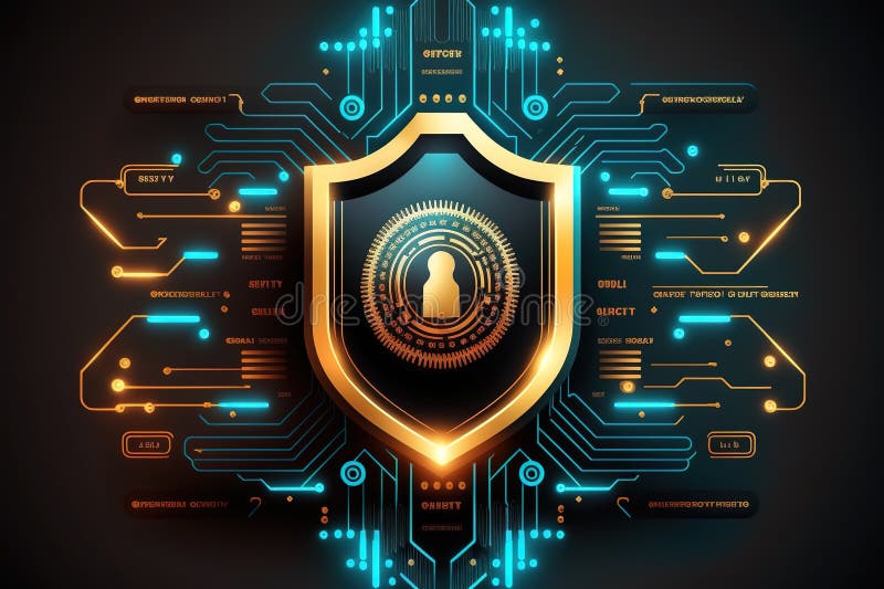Abstract Security Digital Technology Background. Protection Mechanism ...